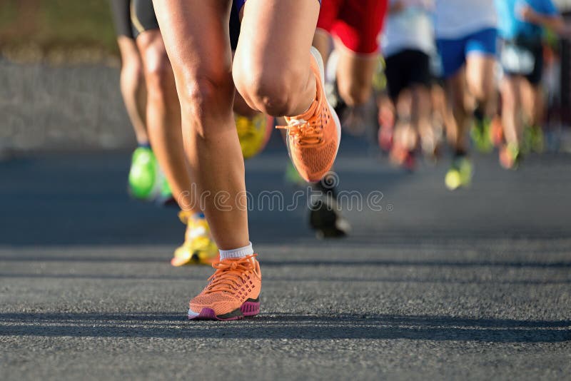 Marathon runners stock photo. Image of light, people - 64475628
