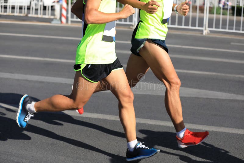 Runners Running on City Road Stock Image - Image of climb, authentic ...
