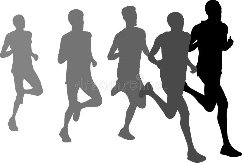 Marathon Runners Running in Group - Artwork Stock Vector - Illustration ...