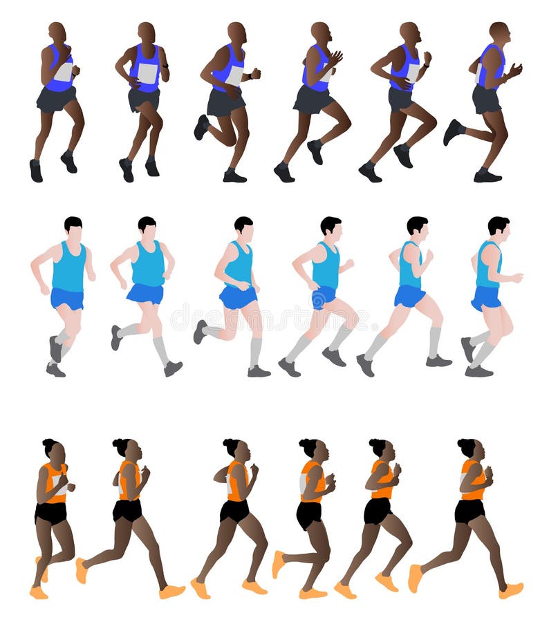 Running woman animation stock vector. Illustration of human - 76338975