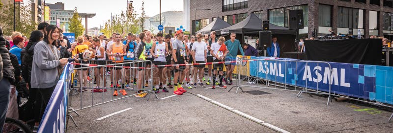 Marathon Runners at Starting Line in Eindhoven, Netherlands. Editorial ...
