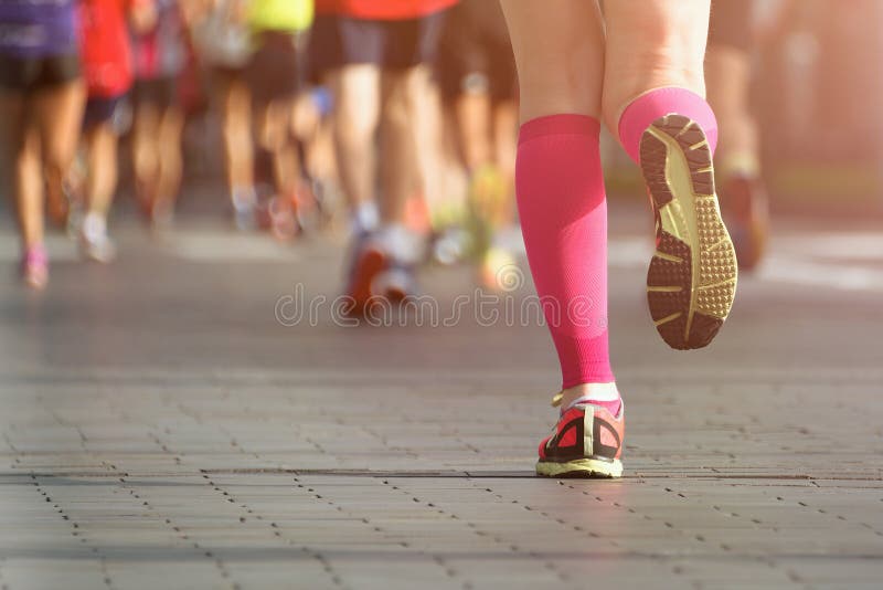 Marathon Running in the Morning Light Stock Photo - Image of outside ...