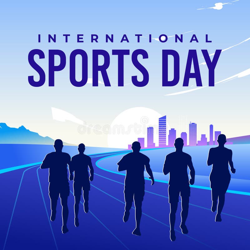 Marathon Sport Banner Design. Running Silhouette Illustration Vector ...