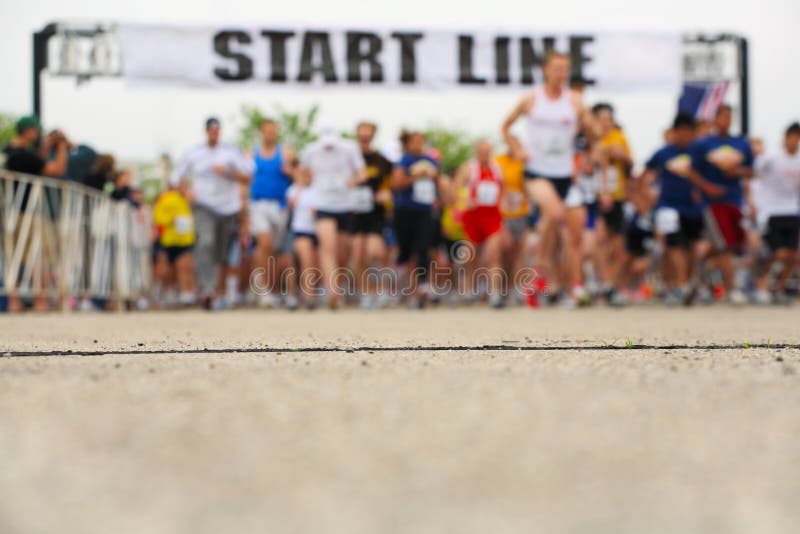 Marathon, Starting Line, Shallow Depth of Field Stock Image - Image of ...