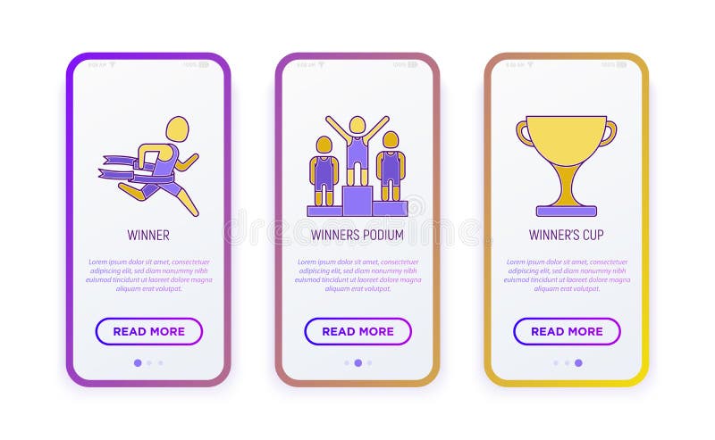 Marathon Thin Line Icons Set: Runner, Finish, Winner Podium, Award ...