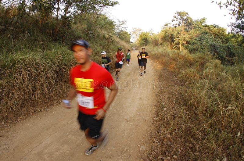 Marathon trail runners editorial stock image. Image of race - 21137544