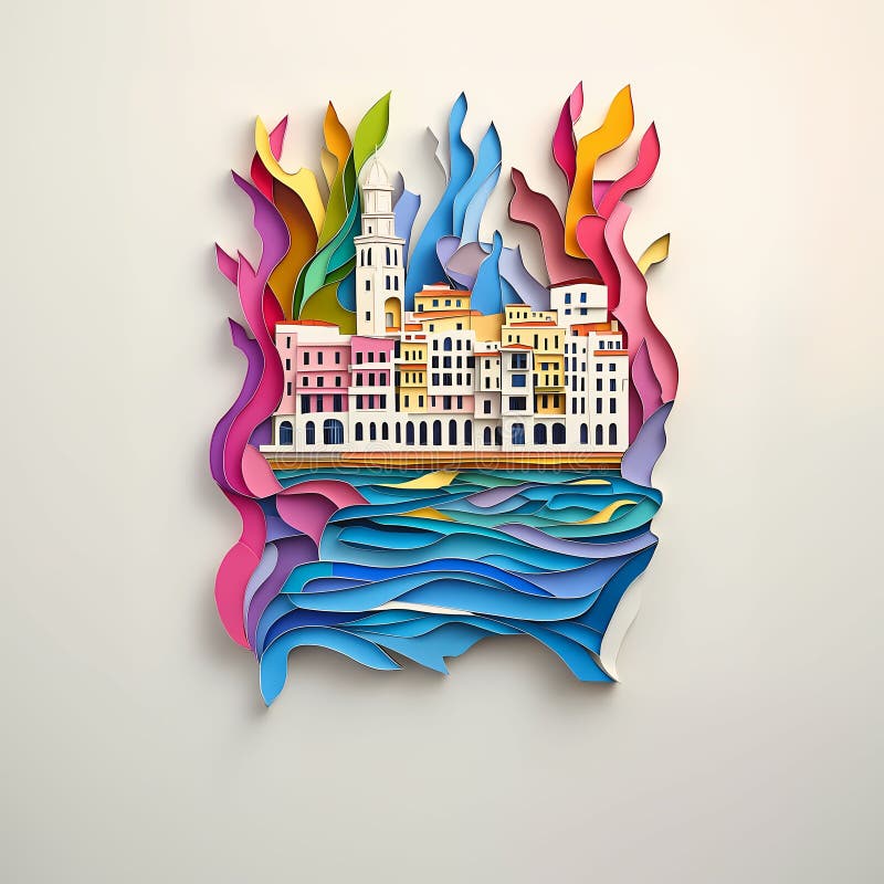 Marbella, Spain, Paper Cut Illustration Stock Illustration ...