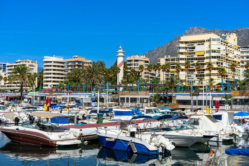 Yachts on Quite Sea in Harbor in Marbella, Spain on September 11, 2022 ...
