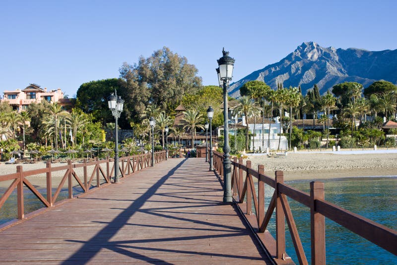 Marbella-Strand Auf Costa Del Sol In Spanien Stockfoto - Bild von ...