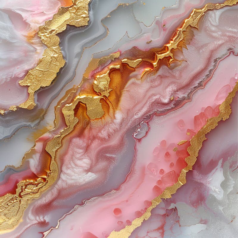 Marble Abstract Background with Gold and Pink Colors. Liquid Marble ...