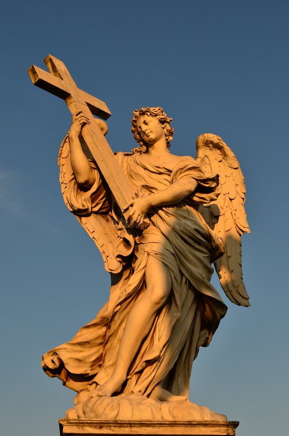 Marble Angel Statue, Sant Angelo Castle, Rome Stock Photo - Image of ...