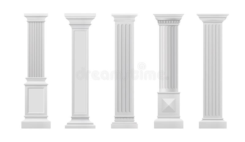 Marble Antique Column and Pillars Vector Set Stock Vector ...