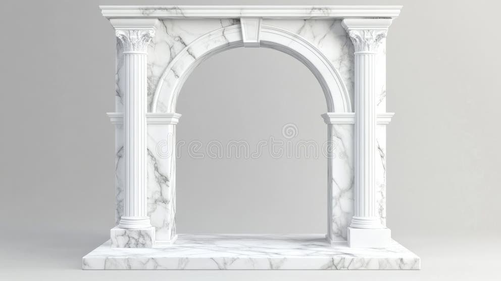 Marble Arch 3d Podium, Architecture Building, White Background Stock ...