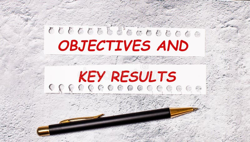 OKR Text (Objectives, Key and Results) Touching on OKR Stock Photo ...