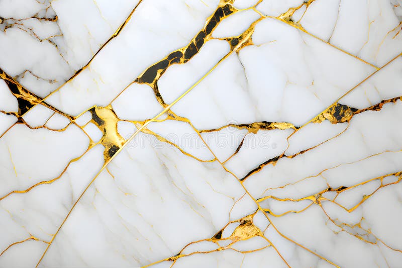 Marble Background, White and Gold Colour Stock Illustration ...