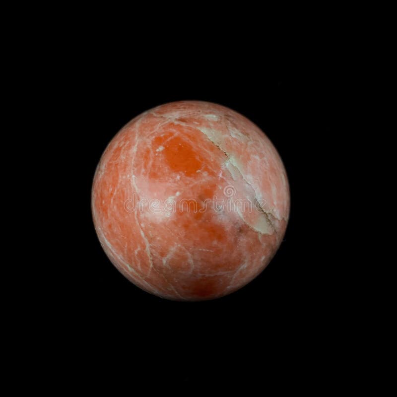 Marble Ball on a Black Background. Stock Image - Image of closeup ...