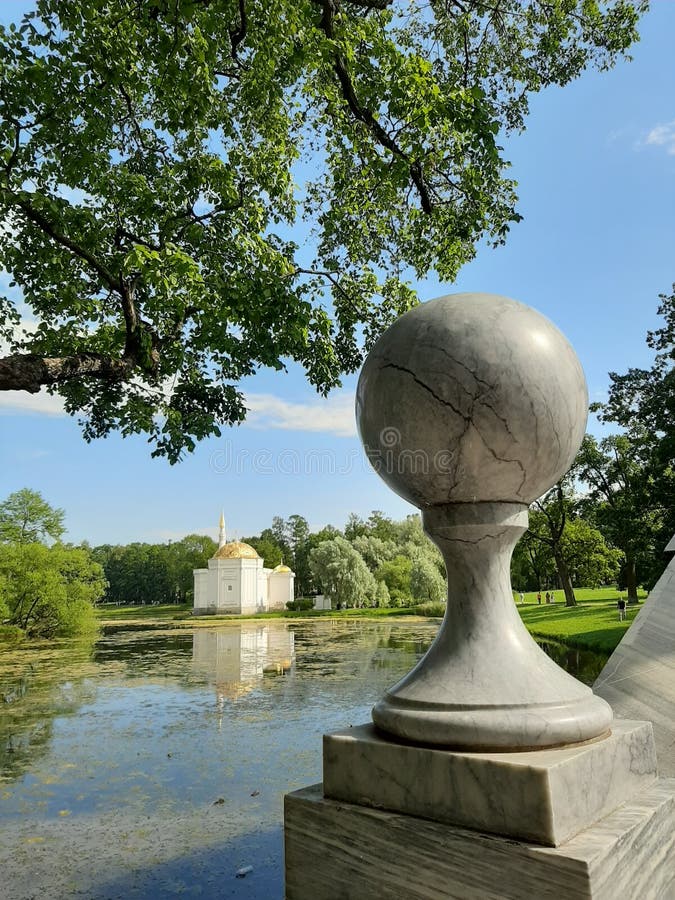 Marble ball and castle stock image. Image of flower - 228026473