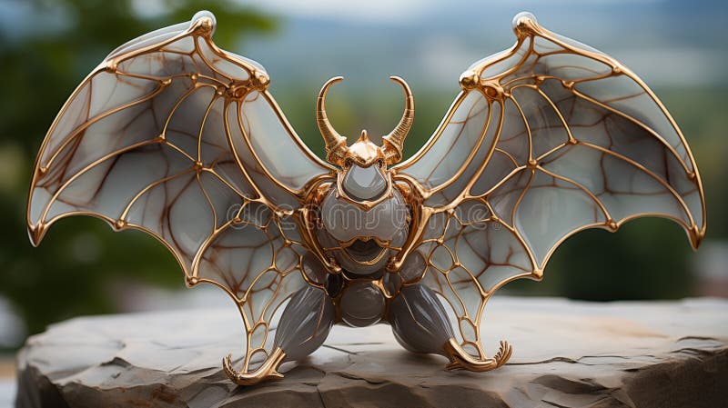 Marble bat statue stock illustration. Illustration of decoration ...