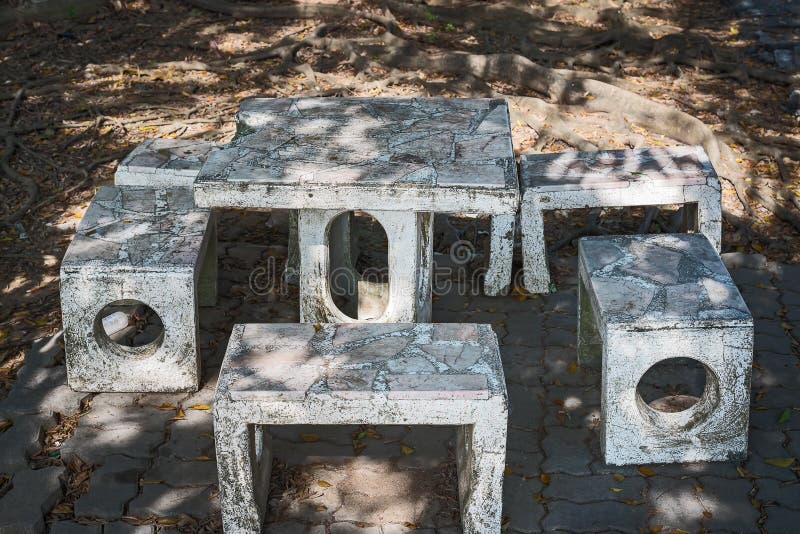 Marble bench set. stock image. Image of furniture, nature - 117436215