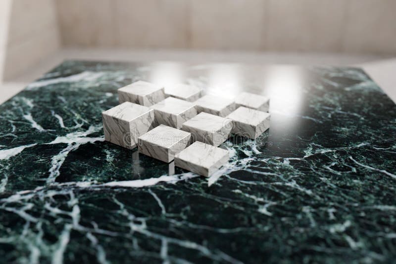 Marble Block Stages on Dark Granite Surface Stock Photo - Image of ...