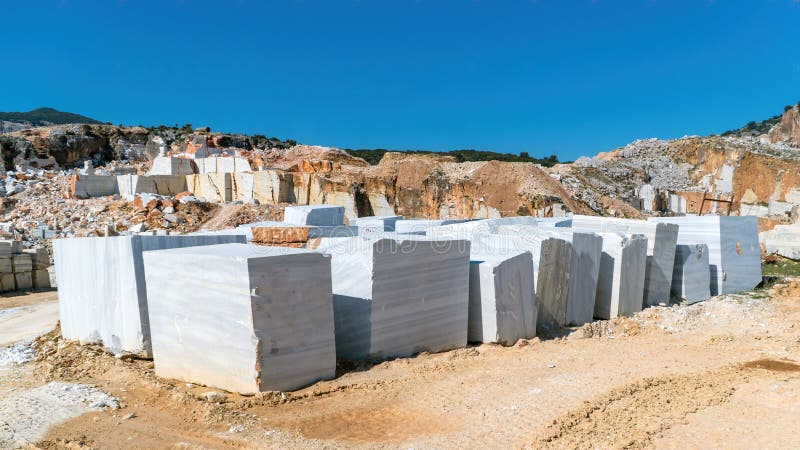 Marble Blocks Extracted from a Quarry in Marmara Island, Balikesir ...