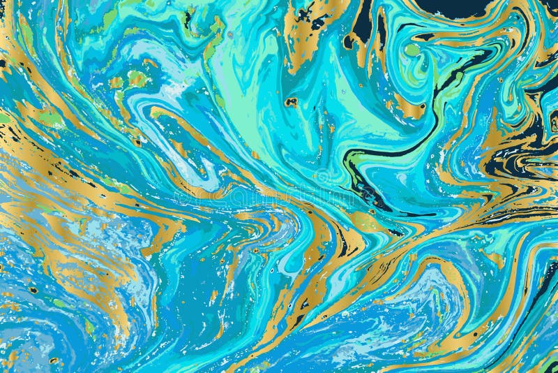 Marble Blue Wave Abstract Background. Blue Liquid Pattern. Unique ...