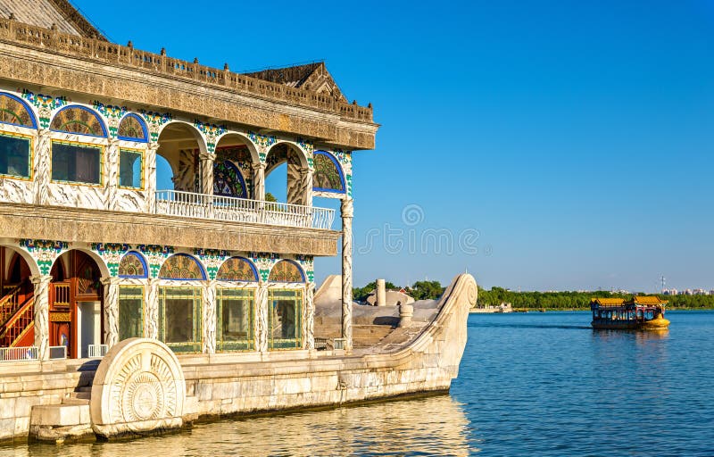 Marble Boat at the Summer Palace in Beijing Stock Photo - Image of ...