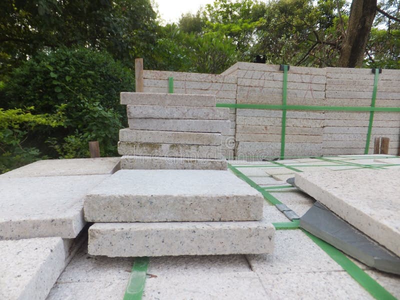 Marble Bricks, Building Materials, Stacked Together. Stock Photo ...