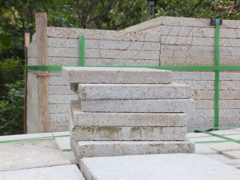 Marble Bricks, Building Materials, Stacked Together. Stock Photo ...
