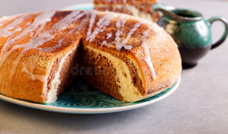 Marble Cake with Lemon Icing, Stock Photo - Image of topping, treat ...
