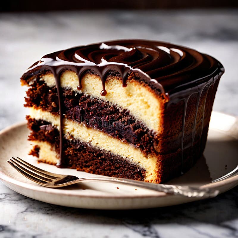 Marble Cake , Traditional Popular Sweet Dessert Cake Stock Illustration ...