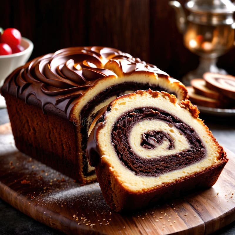 Marble Cake , Traditional Popular Sweet Dessert Cake Stock Illustration ...