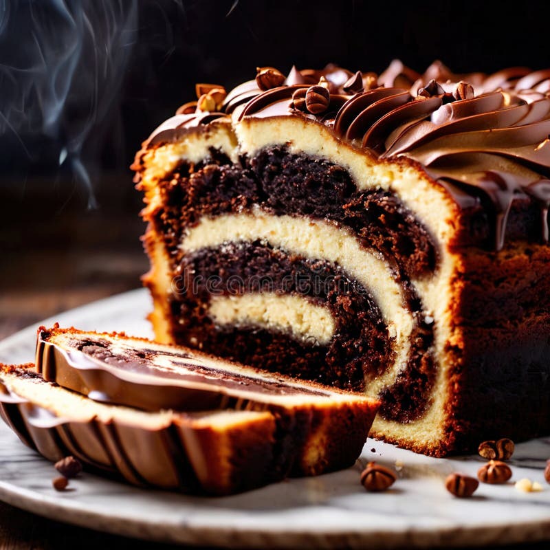 Marble Cake , Traditional Popular Sweet Dessert Cake Stock Illustration ...