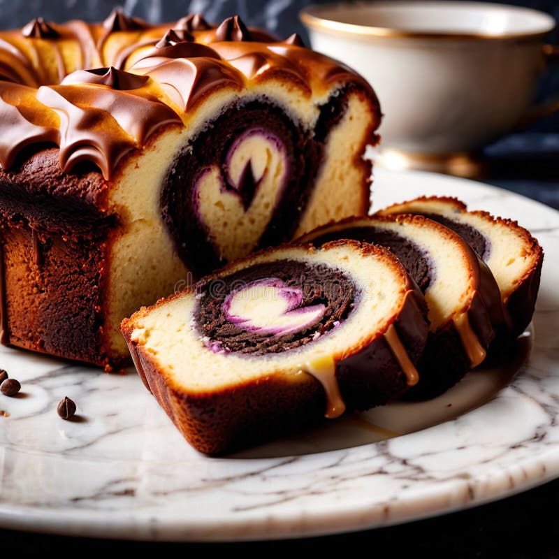 Marble Cake , Traditional Popular Sweet Dessert Cake Stock Illustration ...