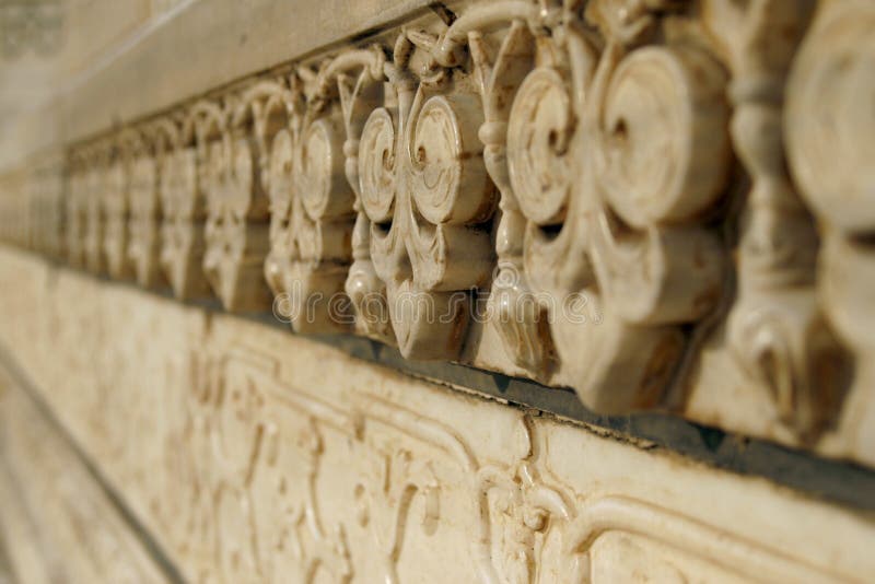 Marble Carvings on Mosque Taj Mahal, Agra, India Stock Photo - Image of ...