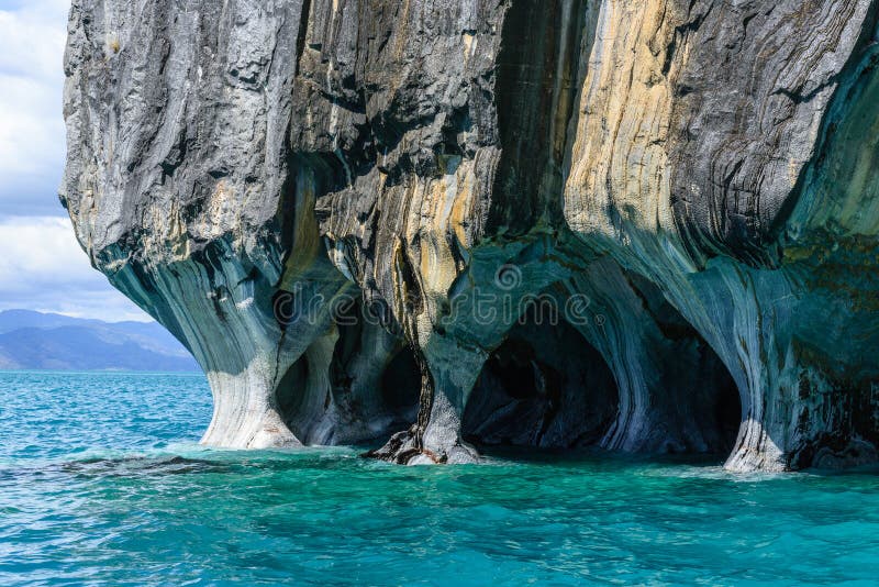 Marble Caves Of Lake General Carrera (Chile) Stock Photo - Image of ...