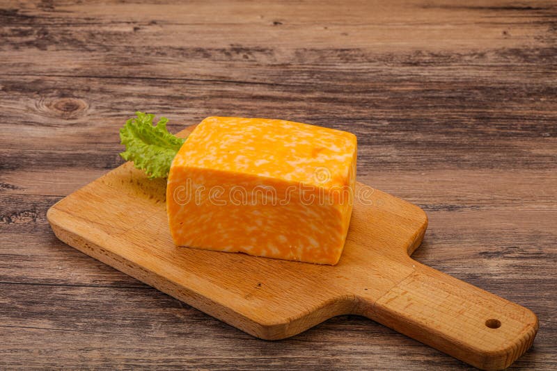 Marble Cheese Brick Over Board Stock Image - Image of cheese, isolated ...