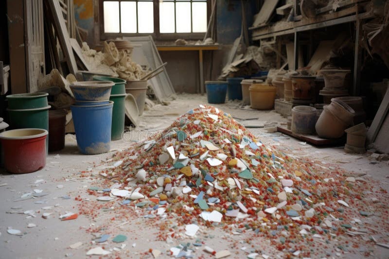 Marble Chips and Debris on Workshop Floor Stock Illustration ...