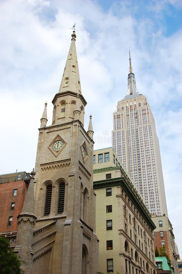 Marble Collegiate Church and Empire State Building Editorial ...