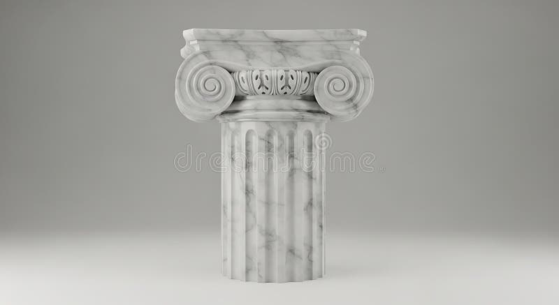 Ionic Column 3D Render stock photo. Image of grey, history - 386164270