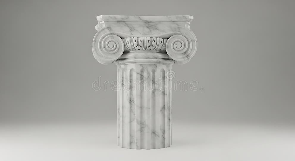 Ionic Column 3D Render stock photo. Image of grey, history - 386164270