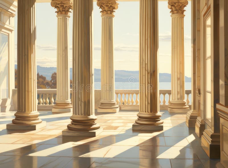 Marble Columns of Academy of Athens Created with Generative AI ...