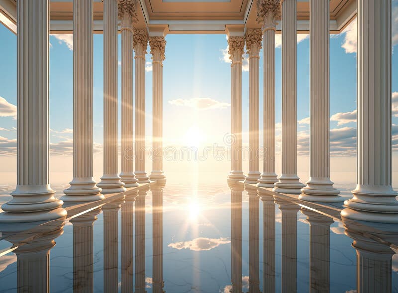 Marble Columns of Academy of Athens Created with Generative AI ...