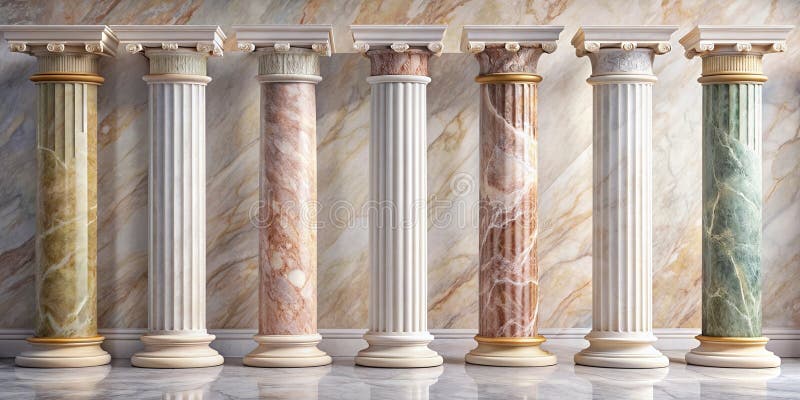 Marble Columns are Delicate Colors AI-Created Content Stock ...