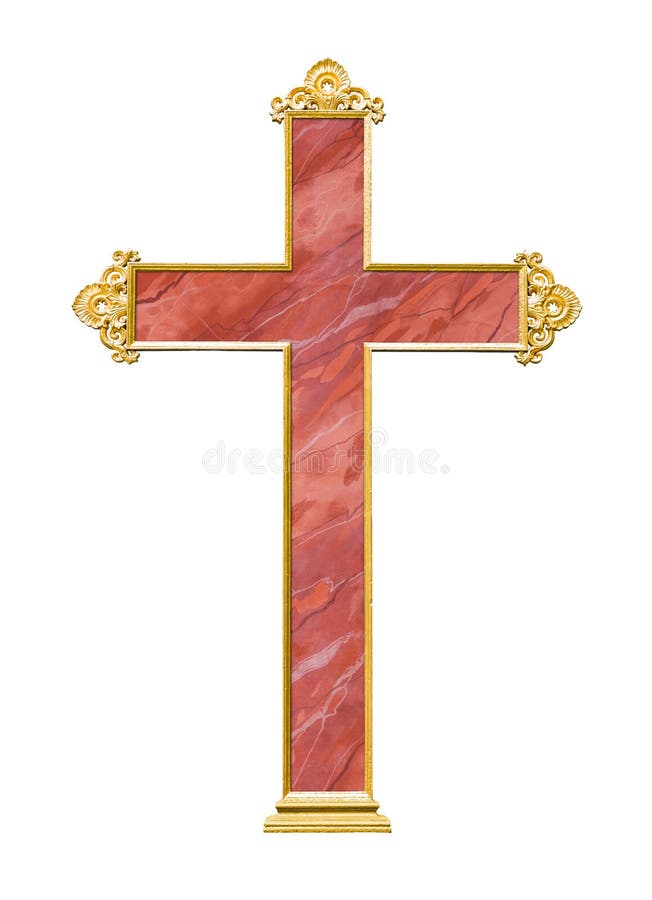 Marble Cross with Gold Frame Stock Image - Image of goodbye, church ...