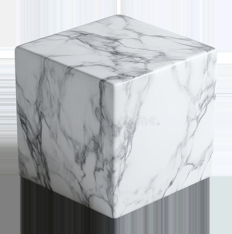 Marble Cube with Elegant Veining, Minimalist Design Concept Stock ...