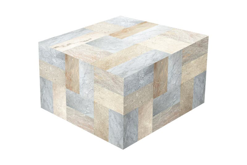Marble Cube Isolated on White Stock Illustration - Illustration of ...