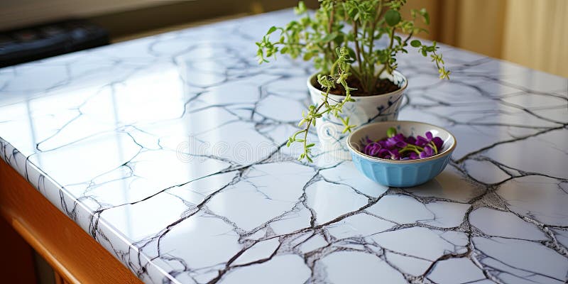 The Marble Design on the Kitchen Countertop Harmonizing with the PEACE ...