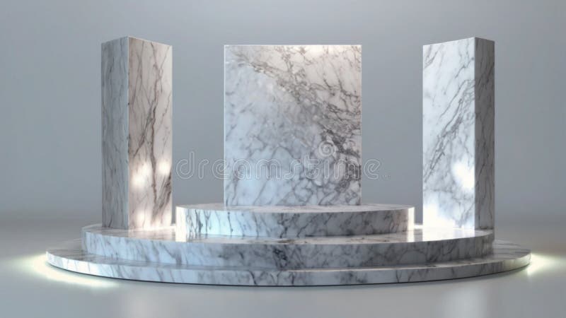 Marble Display Platforms for Product Presentation Stock Illustration ...