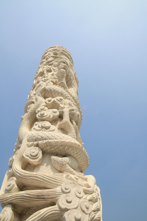 Marble dragon column stock photo. Image of eastern, asian - 10858520
